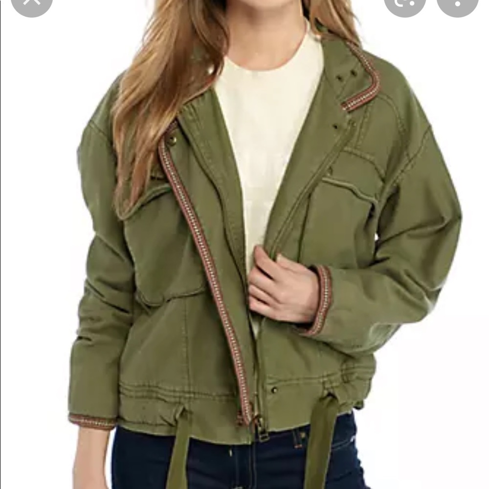 Free People Flight Line Jacket - Army Green - Gem